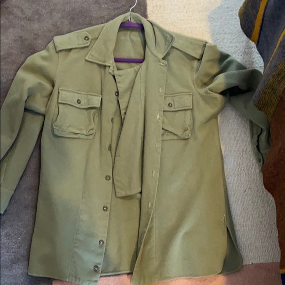 Tops | Military Vintage Oversized Flannel | Poshmark